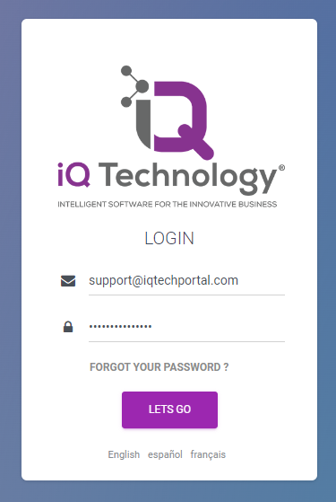 Logging into IQ Technology – iQ Technology